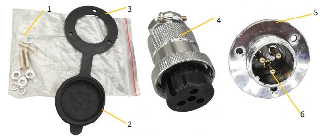 M25 Circular Aviation Connector 4 Pin With Round Flange And Dust Cover ...