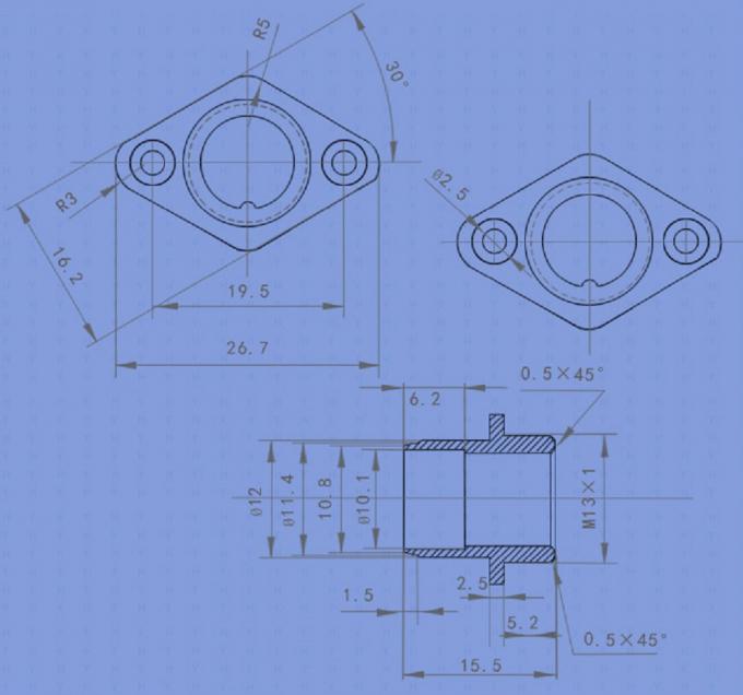 Rhombus Flange Gx12 5 Pin Connector 3A 200V Military Circular Connectors