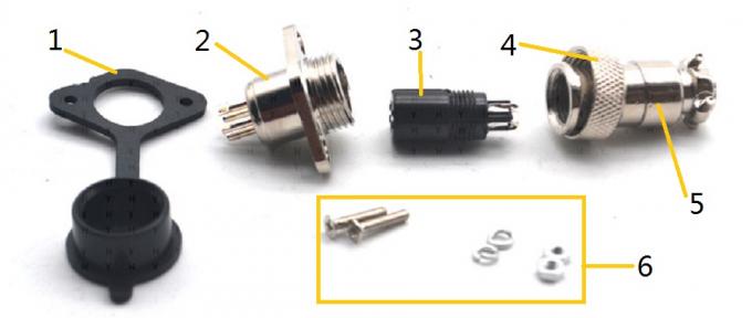 3A 200V GX12 M12 Aviation Connector Plug With Rhombus Flange Male And ...