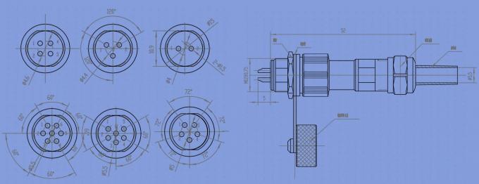 IP67 Waterproof GX12 Panel Mounting Connector Plug Set Female And Male ...