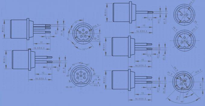 PCB Welding Model Gx12 Aviation Connector 2~7 Pin Panel Mount Connector ...