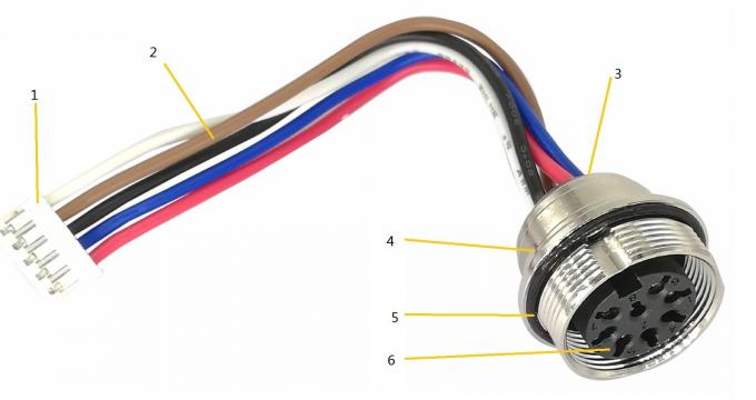 Female Contacts To 5 Pins Crimp Terminal AISG RET Cables AISG IP67 Rear ...