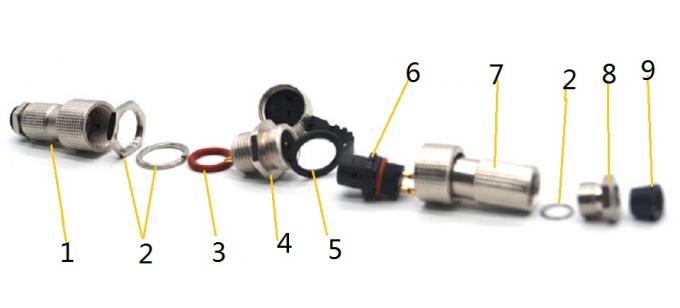 Copper Shell M12 Circular Gx12 Aviation Connector IP68 Cable To Cable ...