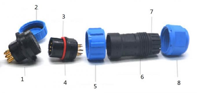 M13 PA66 Waterproof Cable Connectors Panel Mounting Connector 2 3 4 5 6 ...