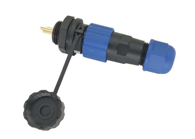 Ip68 Waterproof Power Cable Connector , 2 Pin M13 Panel Mounting Connector