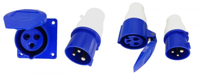 220-250V 16A Industrial Connector Male And Female Single Phase 2P+E ...