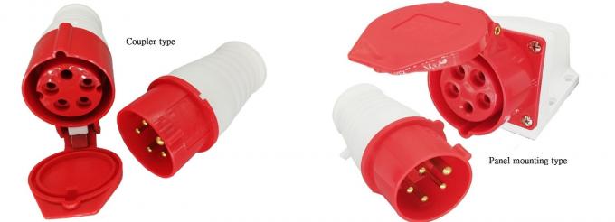 Industrial Plug 3 Phase Socket 5 Pins 3P+N+E 16A PP Material Housing ...