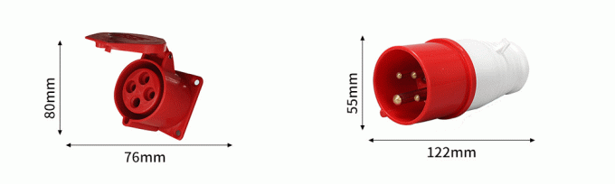 CEE Plugs And Sockets Industrial Male Female Socket 4 Pins 3P+N 380 ...