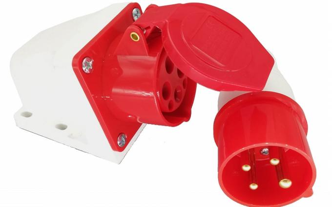 Male Female Electrical Socket 4 Pins 3P+E 380~415V 16Amp Wall Mounting ...