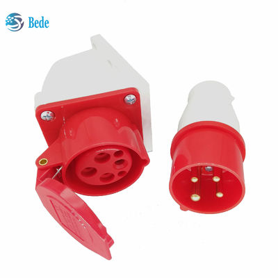 5 Pins Industrial Plug & Socket Industrial Power Connector IP44 AC380 ...