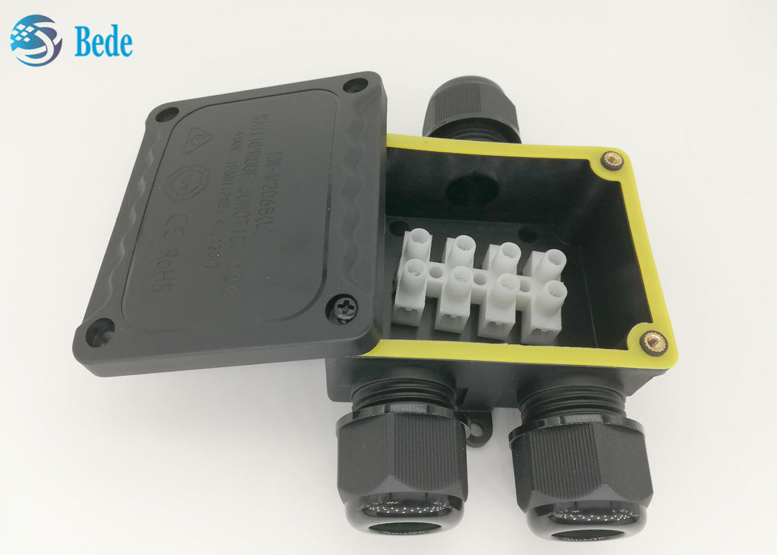 Y Tee Type Outdoor Wire IP68 Waterproof Junction Box With Terminal Blocks