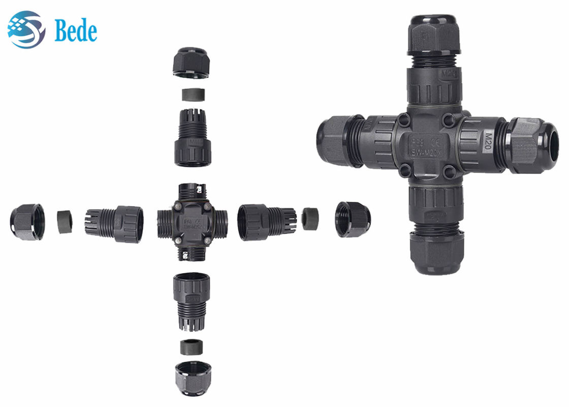 X Type 4-Channel Ip68 Waterproof Connector 3 - Poles Ideal For 3 Pin Wires