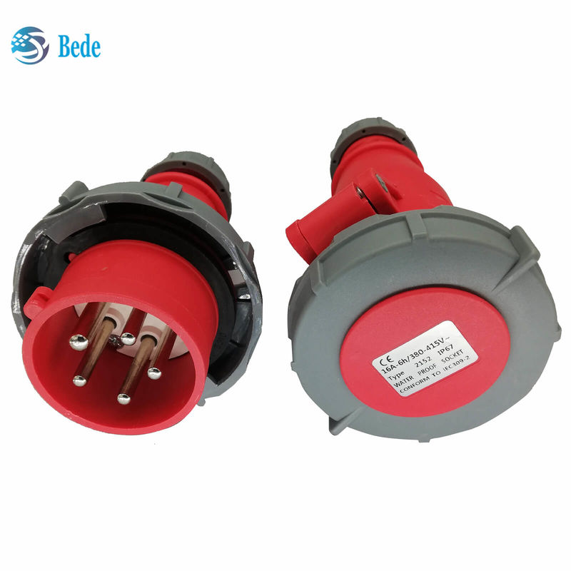 3P+N+E Industrial Plug & Socket 5 Pins IP67 AC220-415V 16 And 32 Amp ...