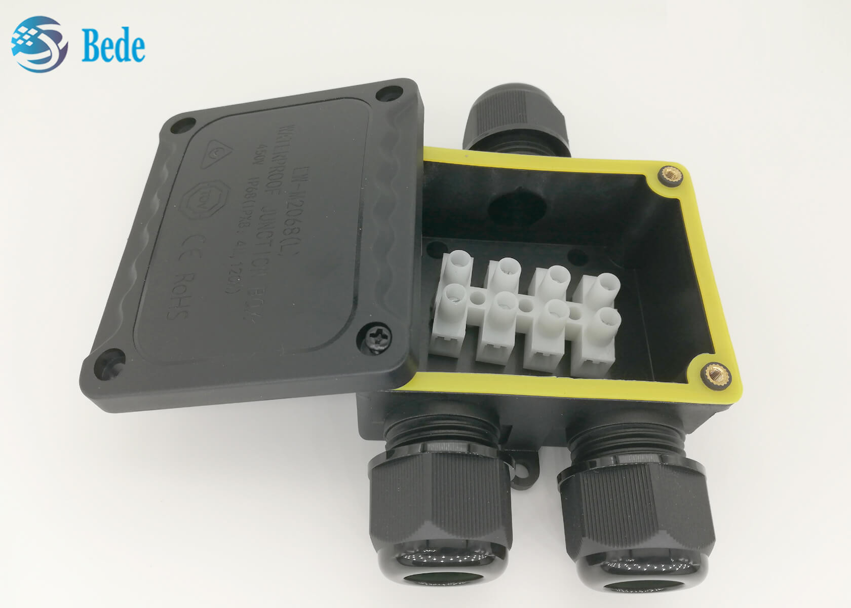 Y Tee Type Outdoor Wire IP68 Waterproof Junction Box With Terminal Blocks