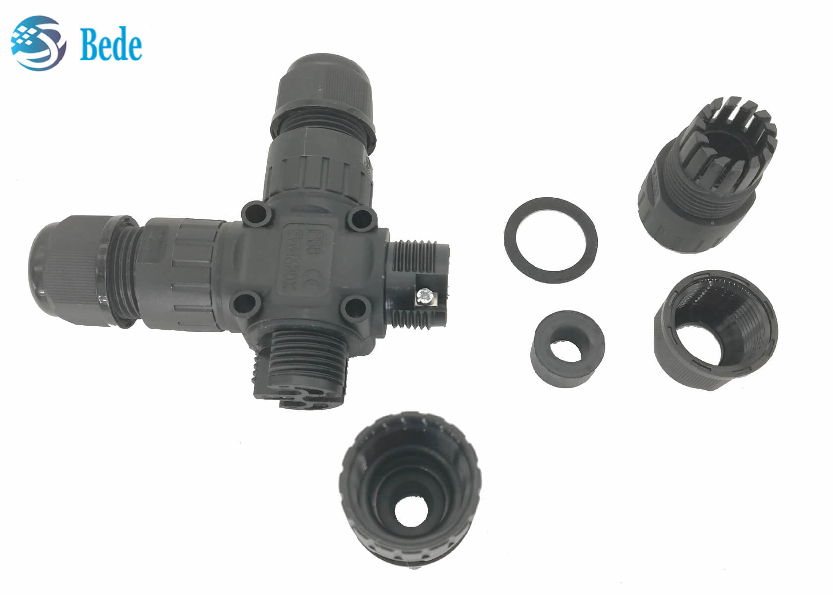 IP68 Waterproof Cable Connectors X Type 4-Channel 2-Poles For Outdoor ...