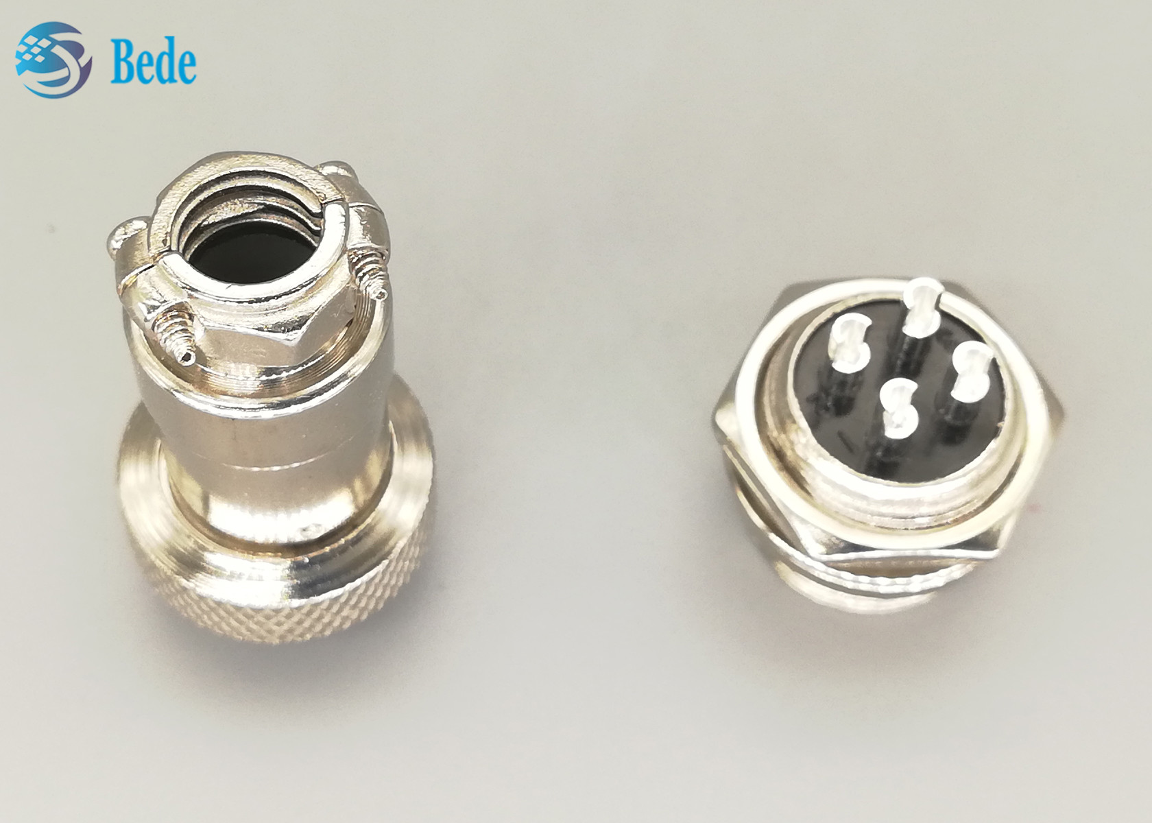 RoHS Aviation Straight Gx16 4 Pin Connector Male And Female Silver ...