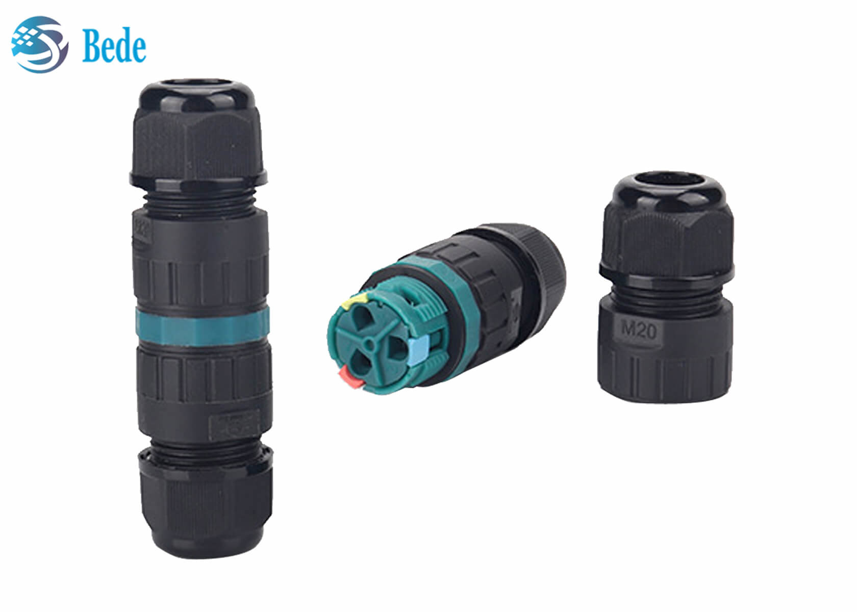 M20 Quick Wiring Water Proof Wire Connector 3 Pins 2 Channel 450V 17.5A ...