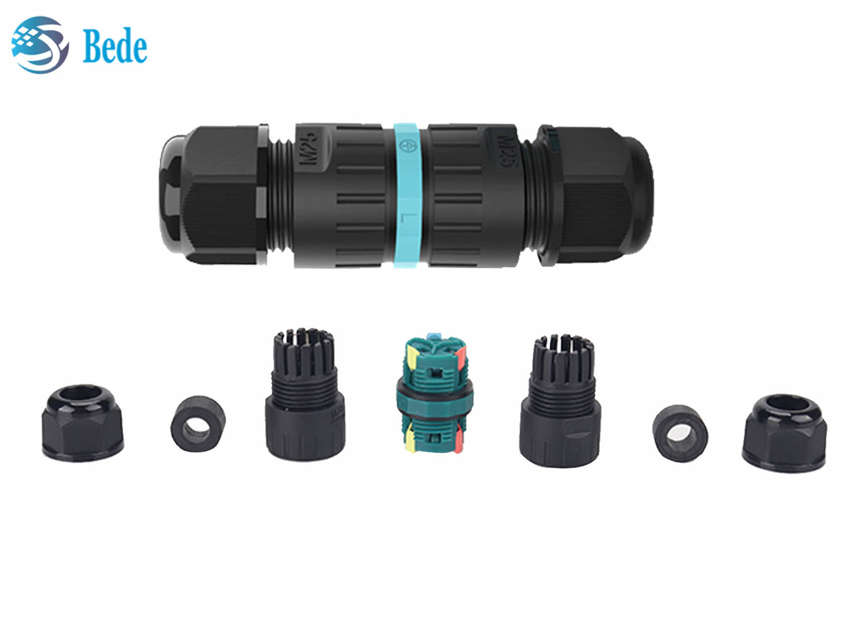 M25 Quick Wiring Screwless Waterproof Cable Connectors 2 3 4 5 Pins 2 ...