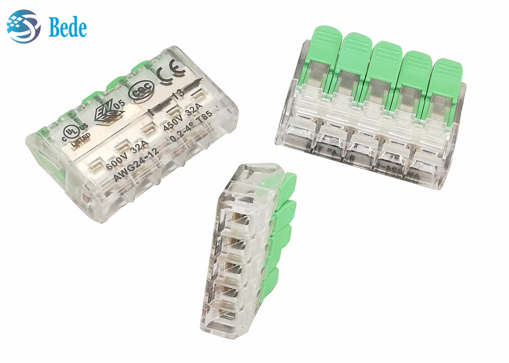 Spring Lever Quick Connect Terminal Block 5 Way 450V 32A OJ265