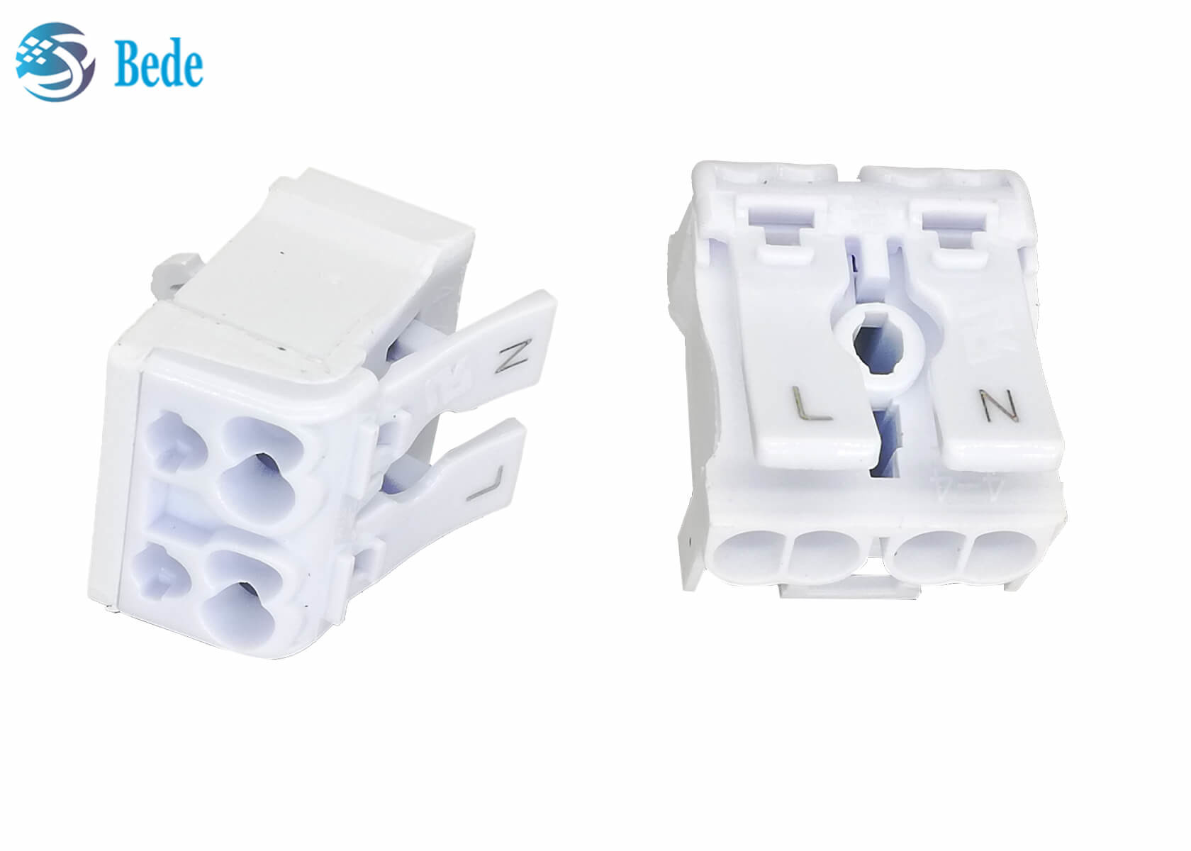 2 Poles PA66 Quick Terminal Blocks Lever Nuts 450V 24A Push In ...