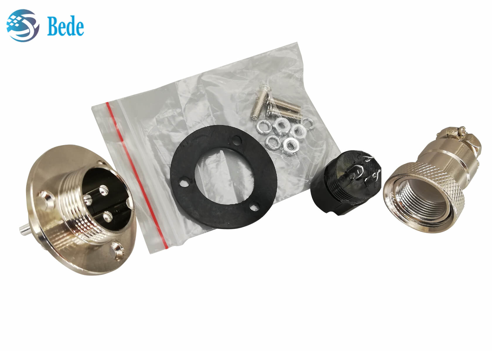 Circular Flange Gx20 Plug Male And Female Set Panel Mount Connector