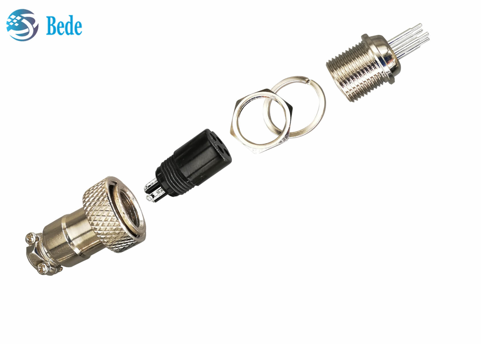 PCB Welding Model Gx12 Aviation Connector 2~7 Pin Panel Mount Connector ...