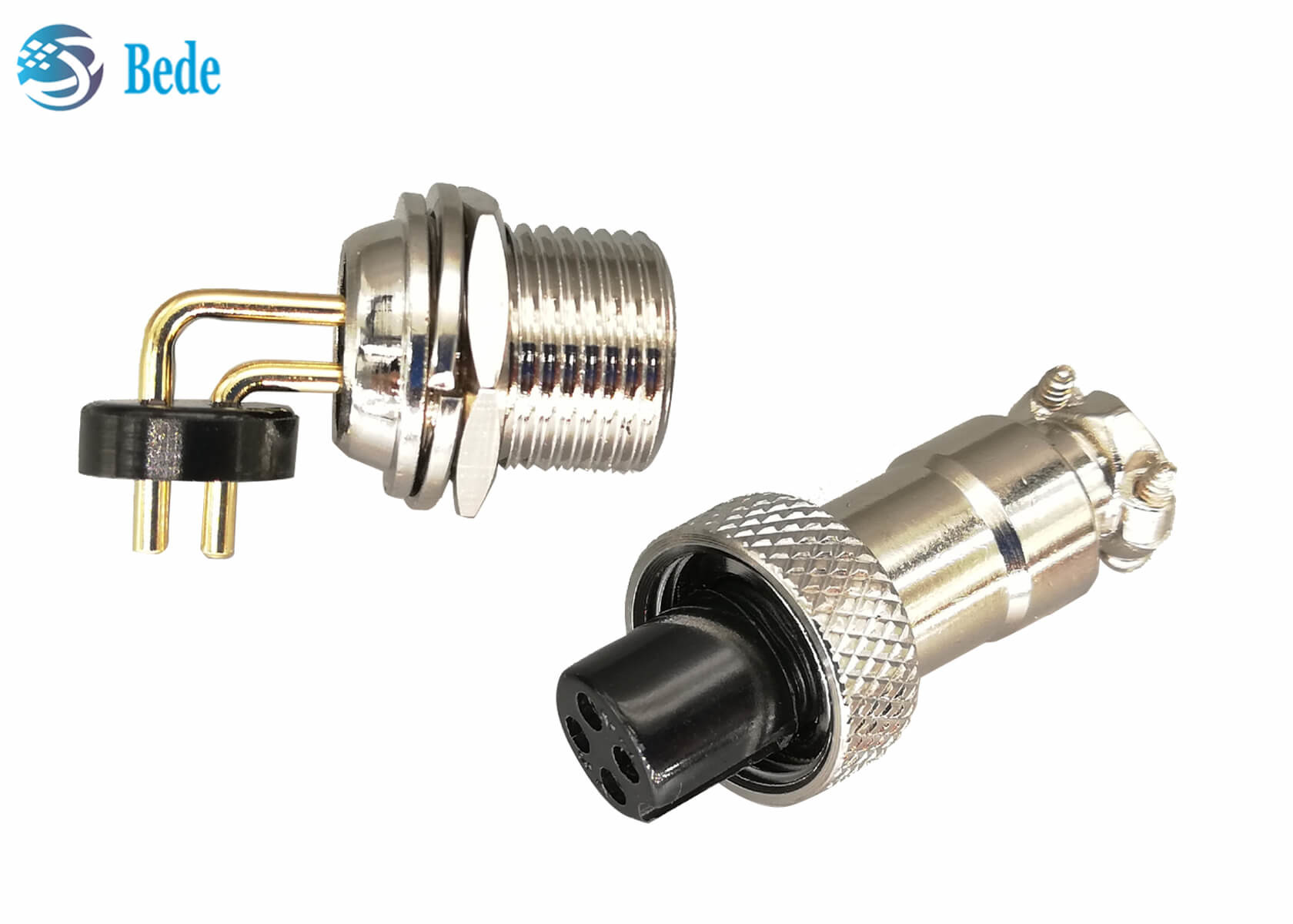 90 Angle GX16 Aviation Connector With Pins 6~10 Pins PCB Welding Style