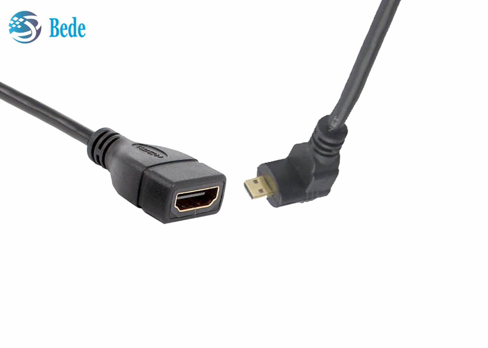 Angled Micro HDMI Male to HDMI Female Cable Adapter Connector 4 ...