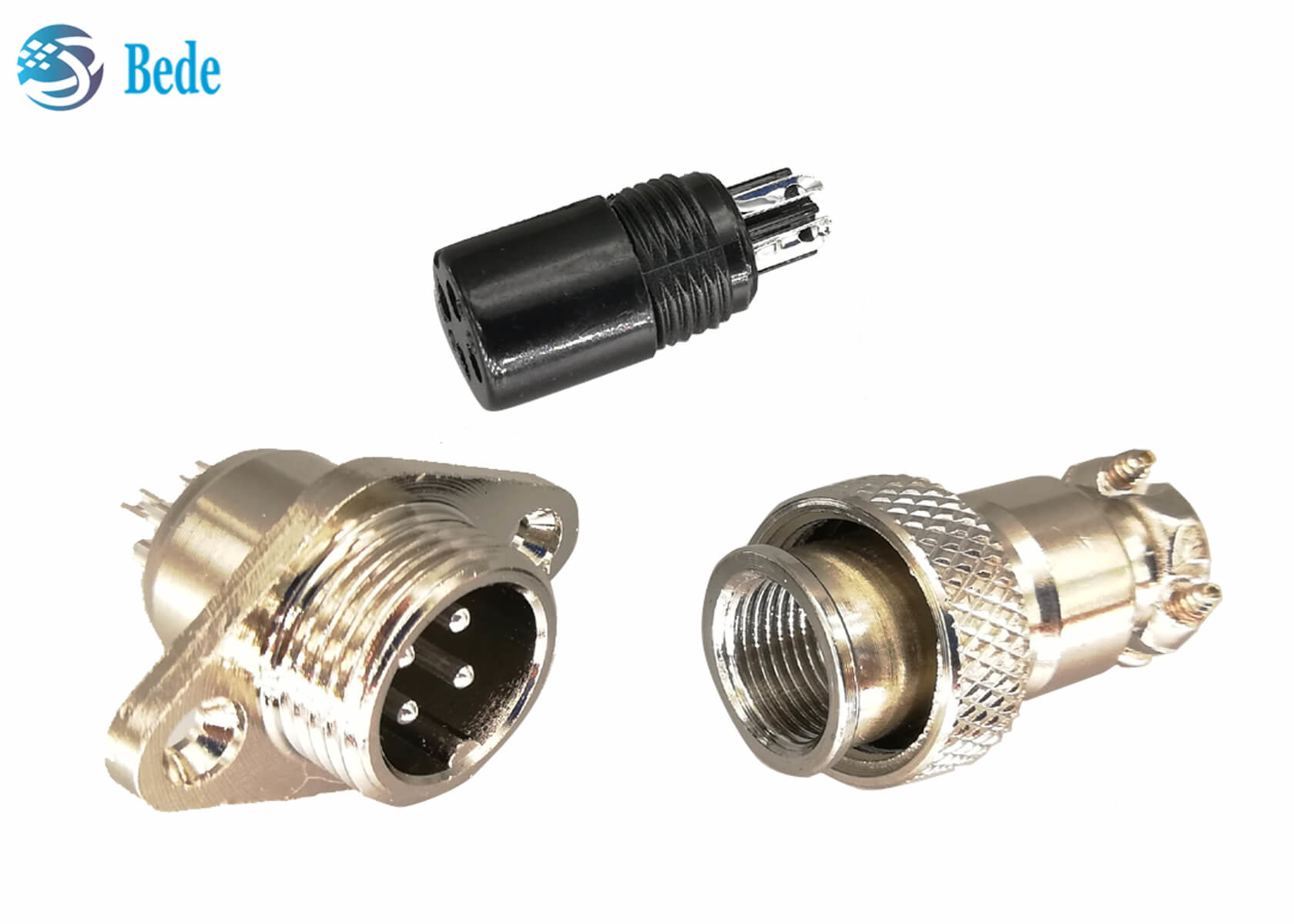 Rhombus Flange Gx12 5 Pin Connector 3A 200V Military Circular Connectors