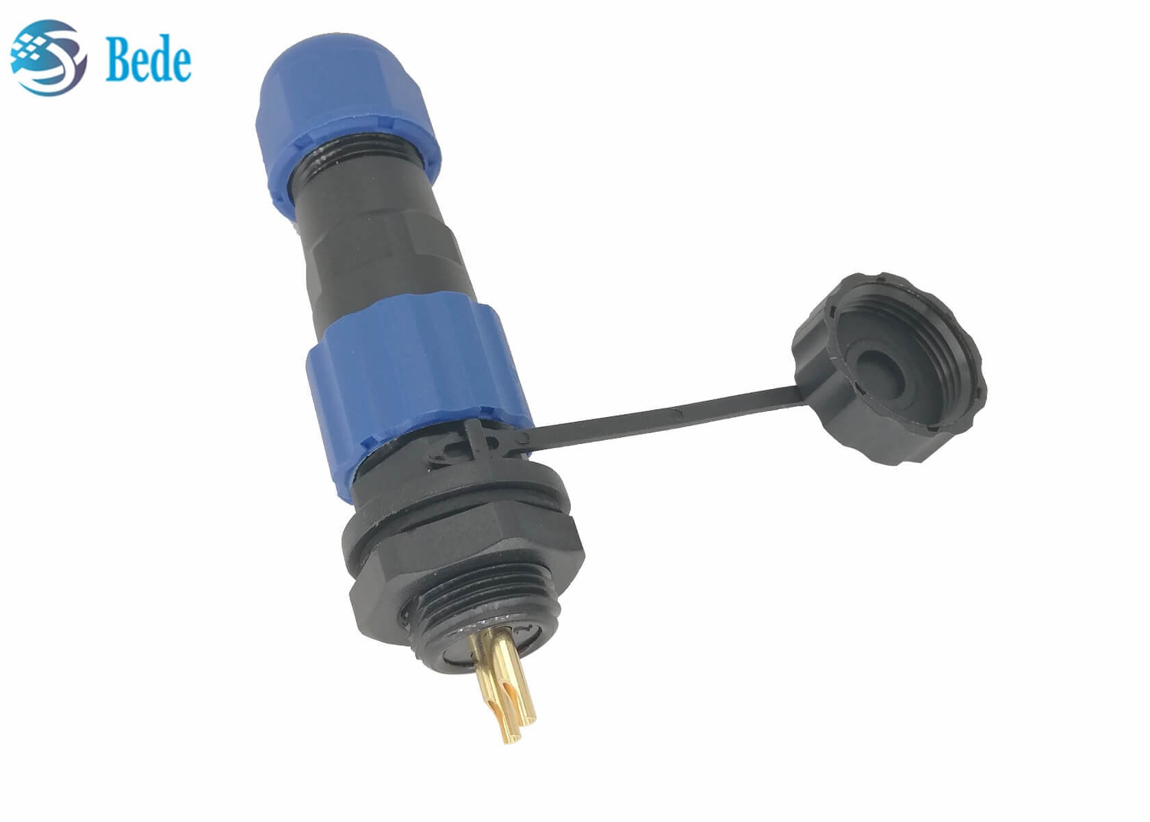 Ip68 Waterproof Power Cable Connector , 2 Pin M13 Panel Mounting Connector