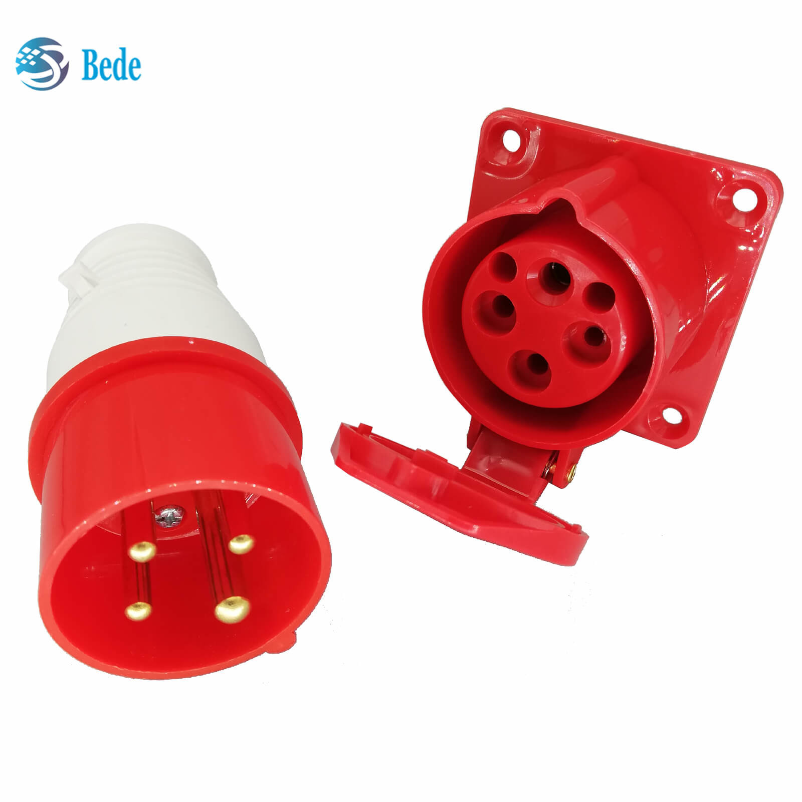 CEE Plugs And Sockets Industrial Male Female Socket 4 Pins 3P+N 380 ...