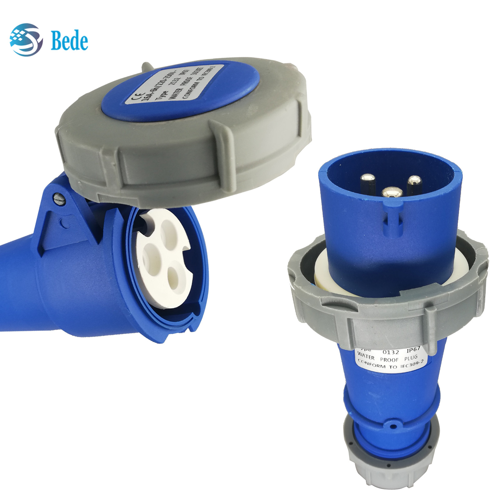 Single Phase 3pin Industrial Plug Socket - with Standard ICE60309 220 ...