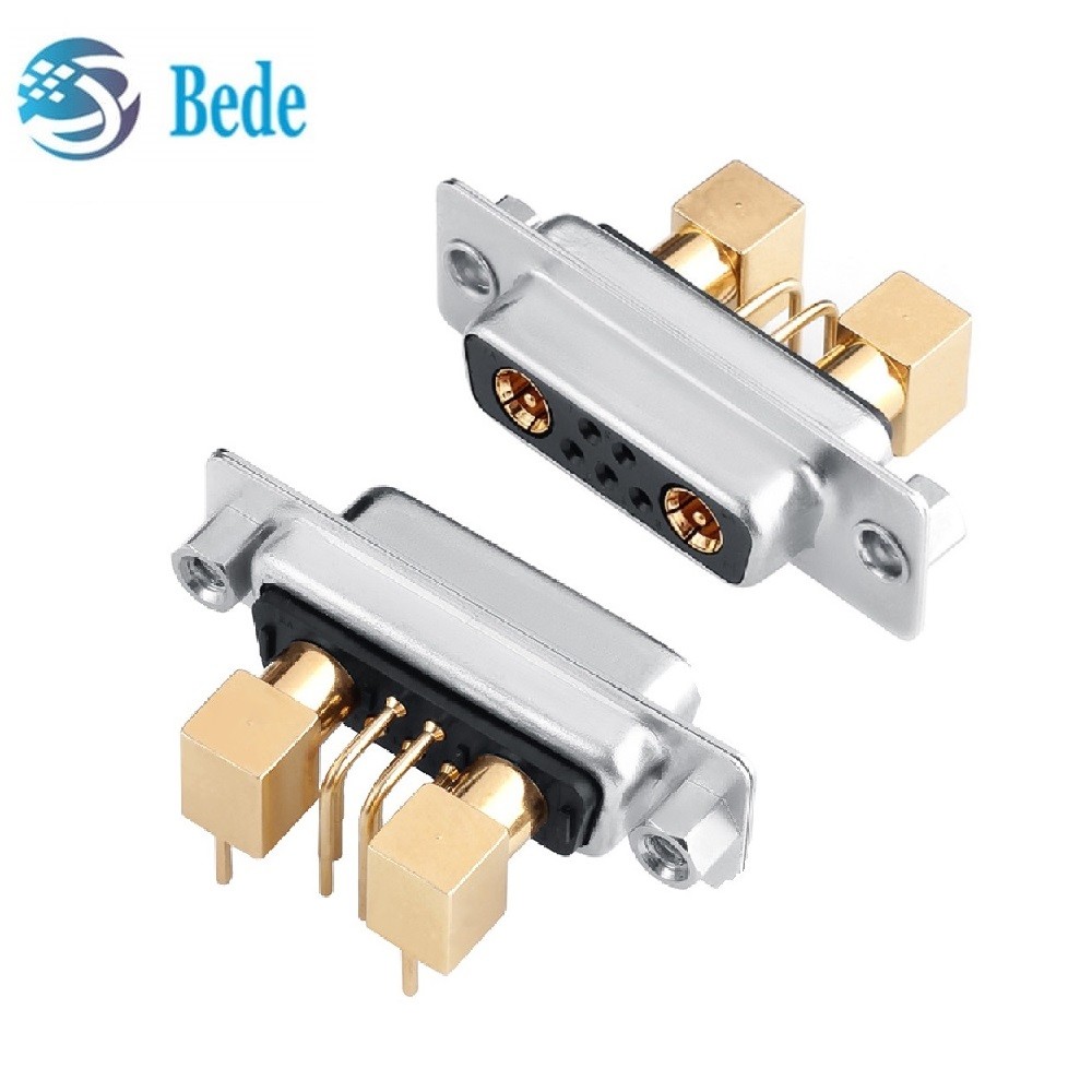 7W2 Coaxial D-Sub Right Angle High Current Connector Combo Power And RF