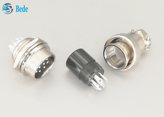 10 Pin Male / Female Gx16 Aviation Connector Set Zinc Alloy Material ...