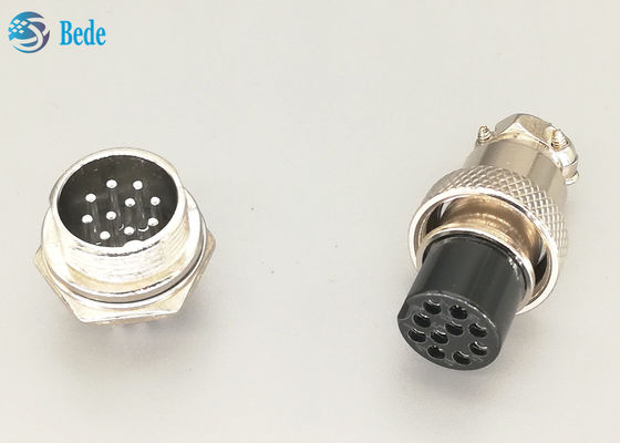 10 Pin Male / Female Gx16 Aviation Connector Set Zinc Alloy Material ...
