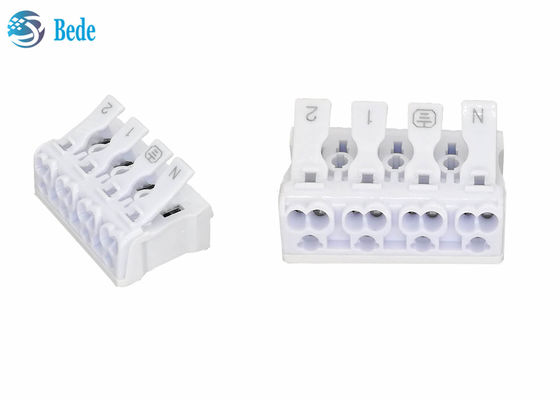 PA66 4 Poles Push - In Wire Connector Quick Terminal Blocks Lever Nuts ...