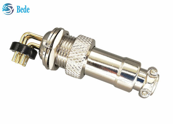2~7 Pin PCB Welding GX12 Aviation Connector With Right Angle Pins 3A 200V