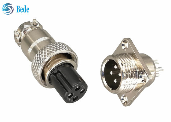Cable To Panel Style GX16 Aircraft Cable Connectors With Square Flange ...