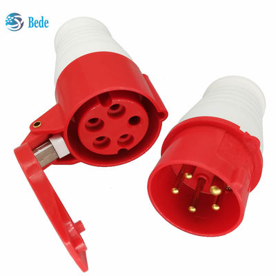 5 Pins Industrial Plug & Socket Industrial Power Connector IP44 AC380 ...