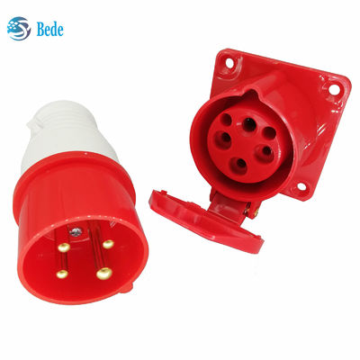 CEE Plugs And Sockets Industrial Male Female Socket 4 Pins 3P+N 380 ...